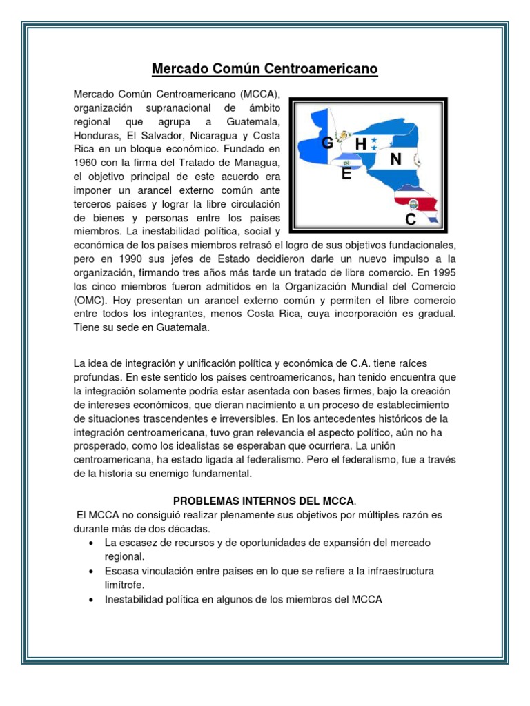 Objetivos y Desafíos del MCCA | PDF | Centroamérica | Organización de ...