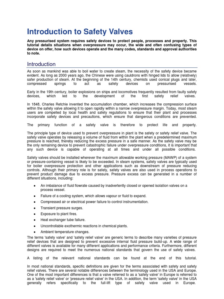 Safety Valve Selection | PDF | Valve | Safety