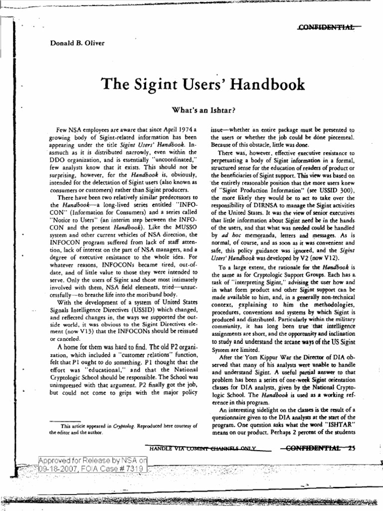 Sigint Handbook | PDF | Signals Intelligence | Data Collection