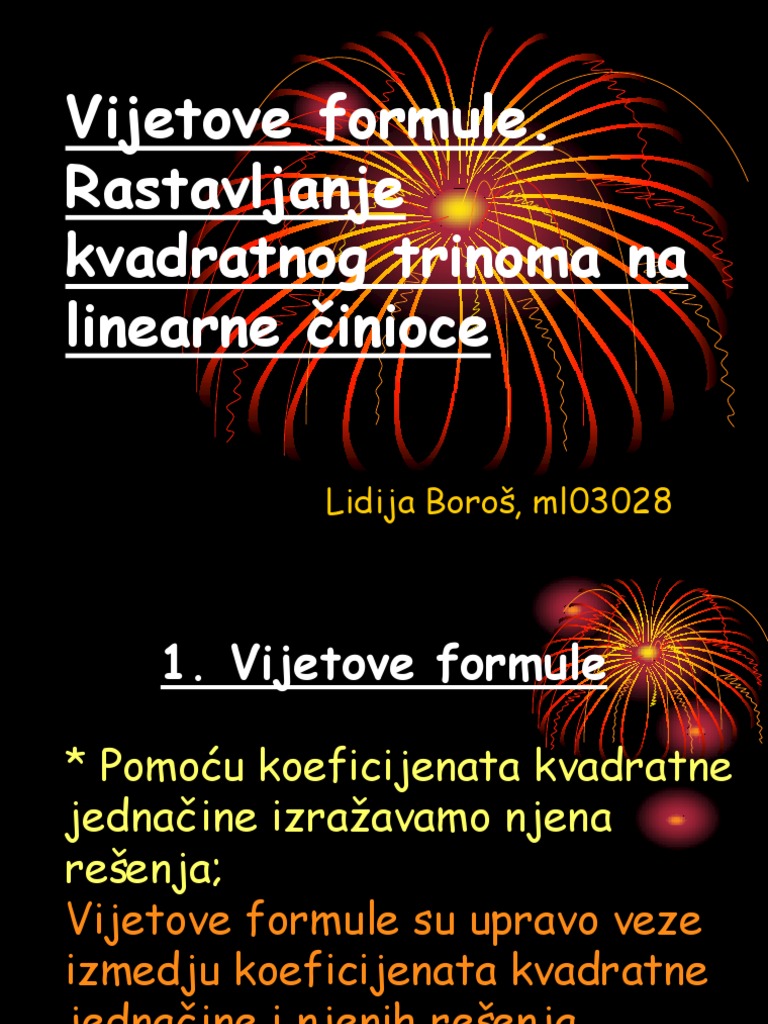 Vijetove Formule | PDF