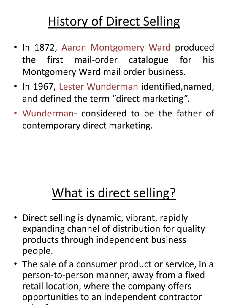 History of Direct Selling | PDF | Multi Level Marketing | Sales