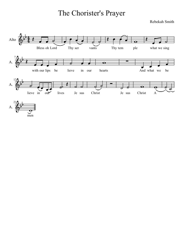 The Chorister's Prayer Text | PDF