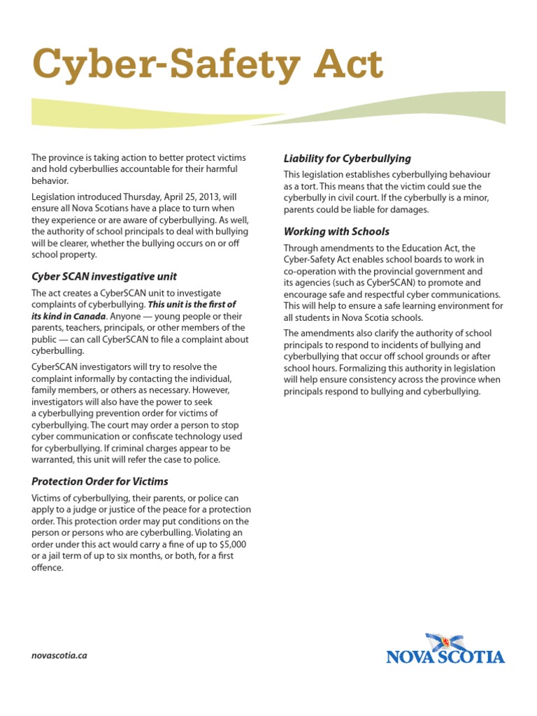 Cyber Safety Act | Download Free PDF | Cyberbullying | Victimology
