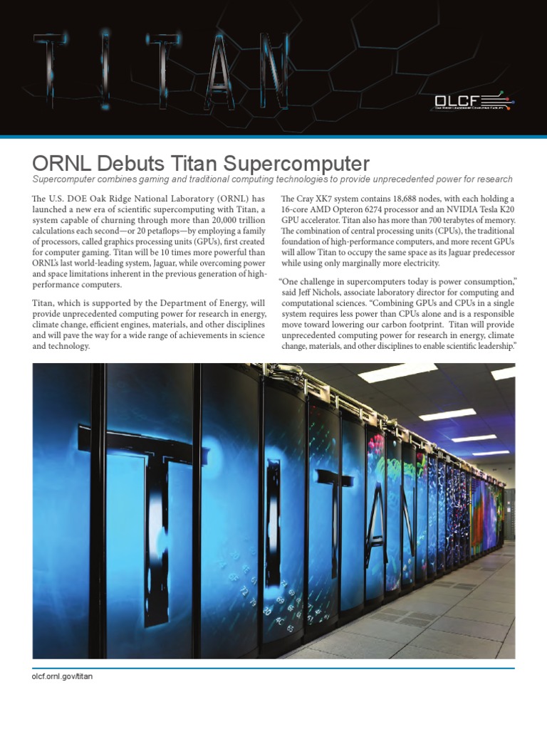 Titan Supercomputer: Revolutionizing Research | PDF | Graphics ...
