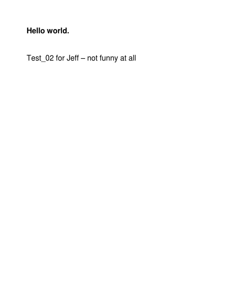 Hello World: Test Document for Jeff | PDF