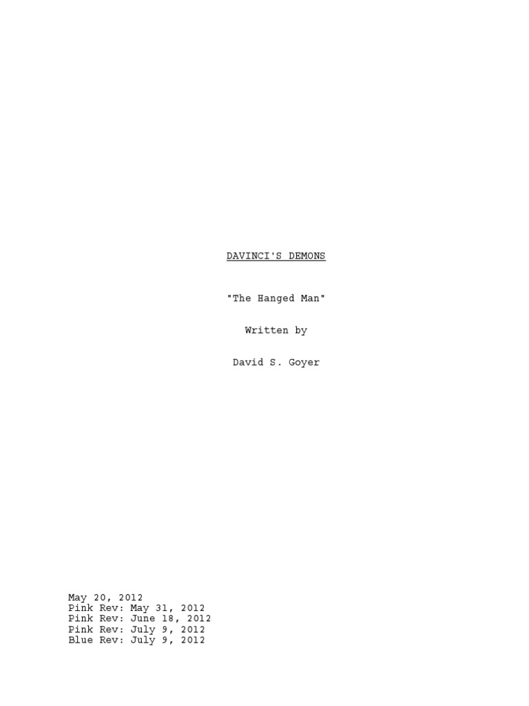 Goyer - Demons script | Leonardo da Vinci