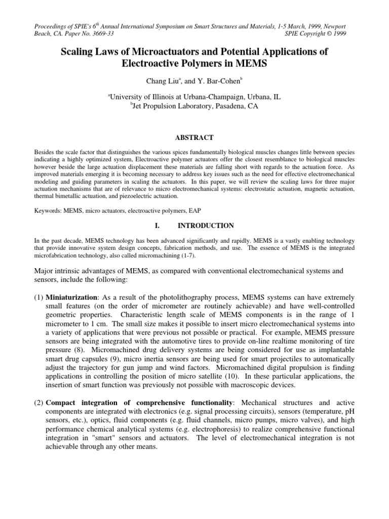 Mems Actuator | PDF | Microelectromechanical Systems | Capacitor