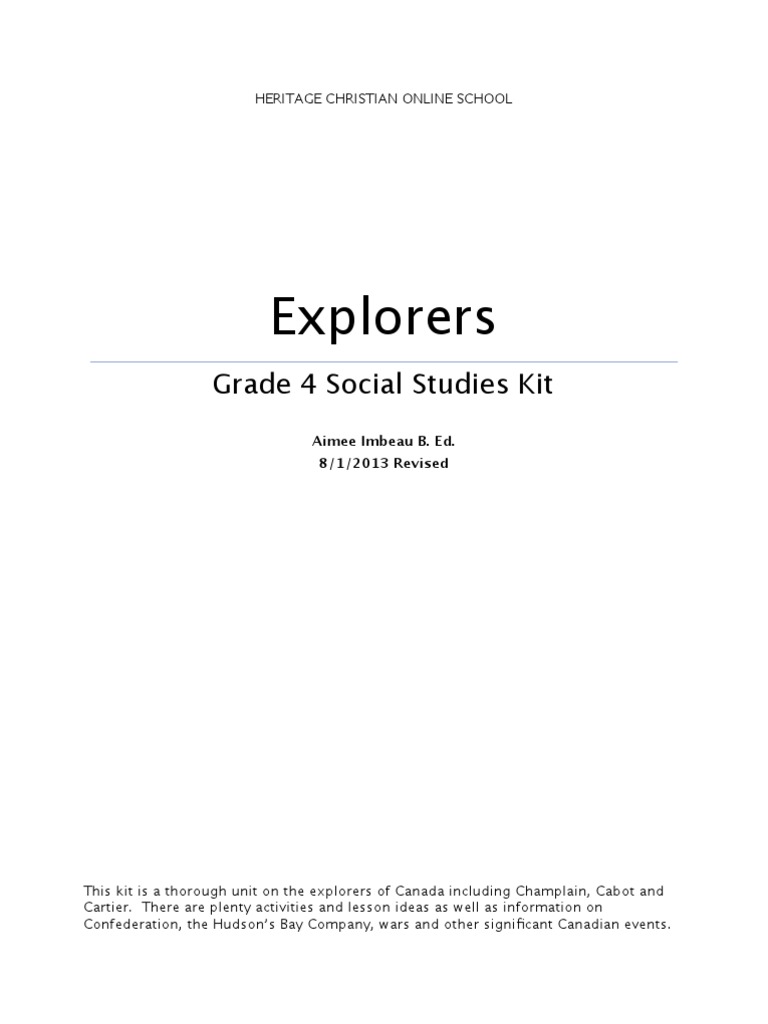 Explorers Grade 4 | Download Free PDF | Exploration | Indigenous Peoples