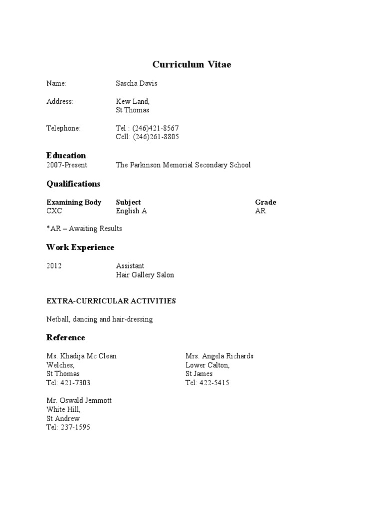 Curriculum Vitae: Education Qualifications | PDF