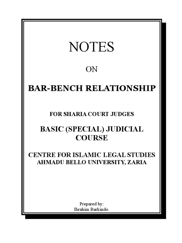 Notes On Bar-Bench Relationship | PDF | Barrister | Lawyer