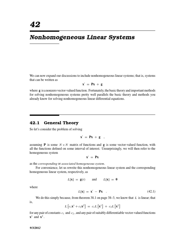 General Solutions for Nonhomogeneous Systems | PDF | System Of Linear ...