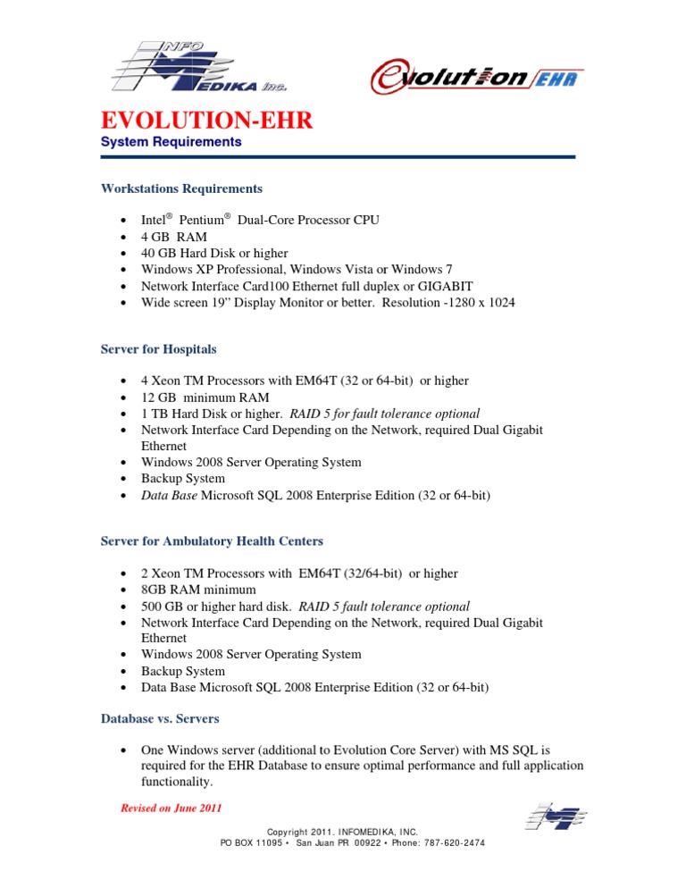 Evolution EHR Requirements 2011 Eng | PDF
