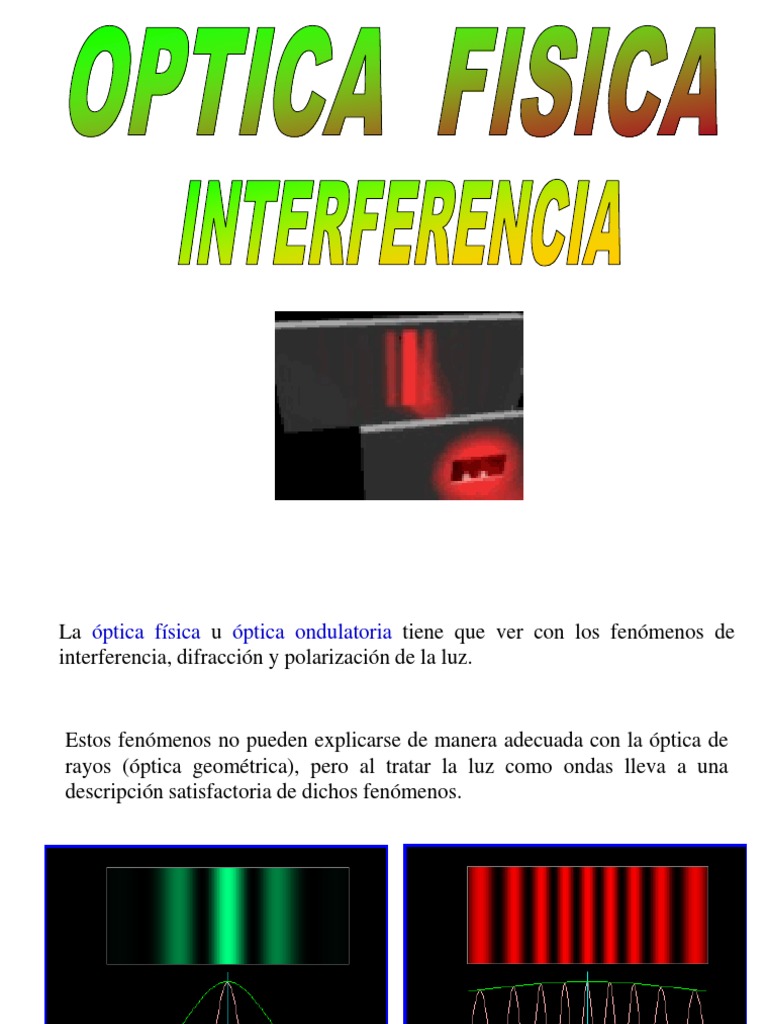 Interferencia y Óptica Ondulatoria | PDF | Ligero | Olas