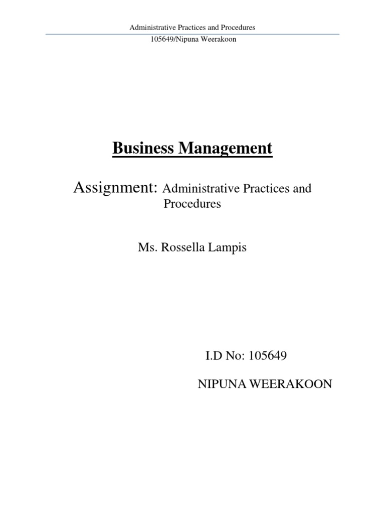 Administrative Practices and Procedures | Download Free PDF | Goal ...