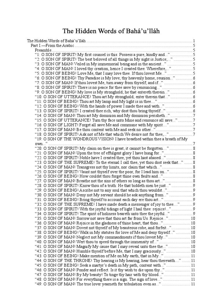 the_hidden_words_of_baha'u'llah | Heaven | Thou