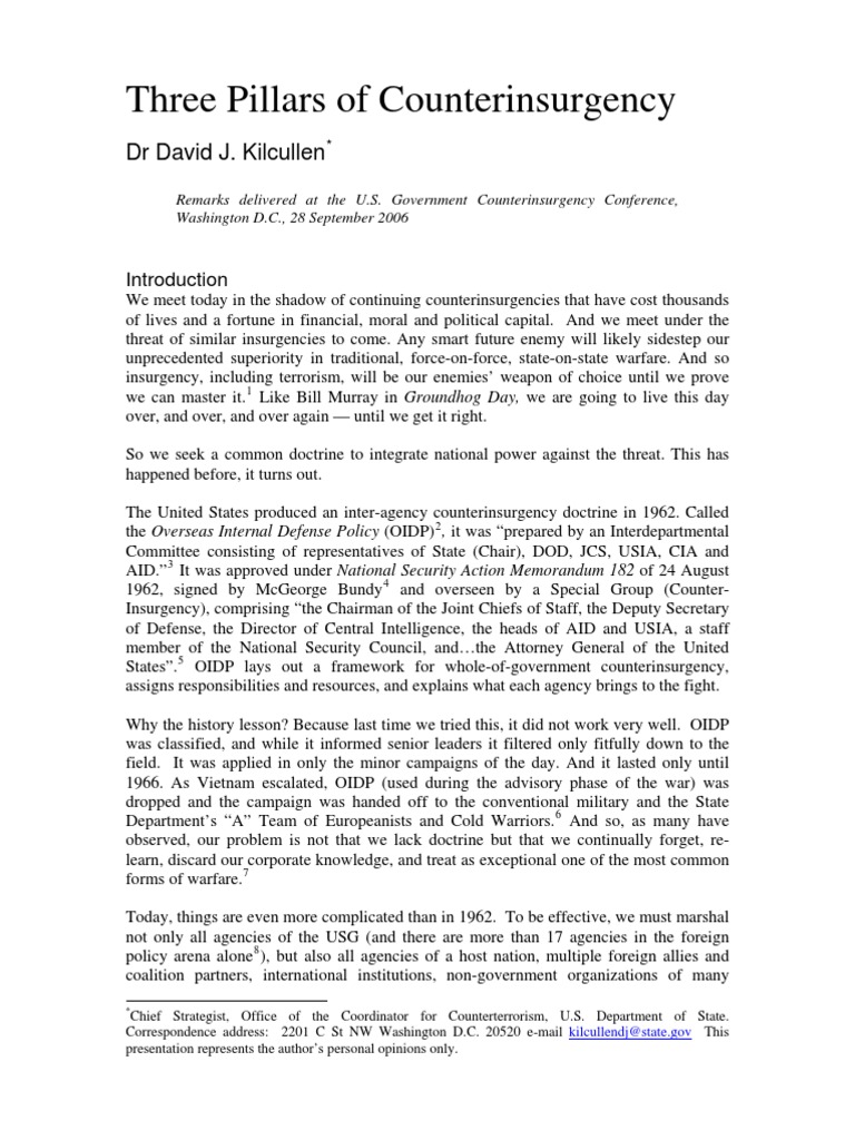 3pillars of Counterinsurgency | PDF
