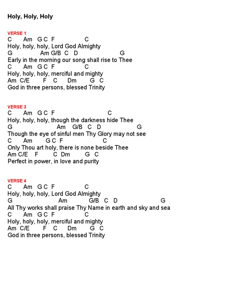Holy Holy Holy - C | PDF