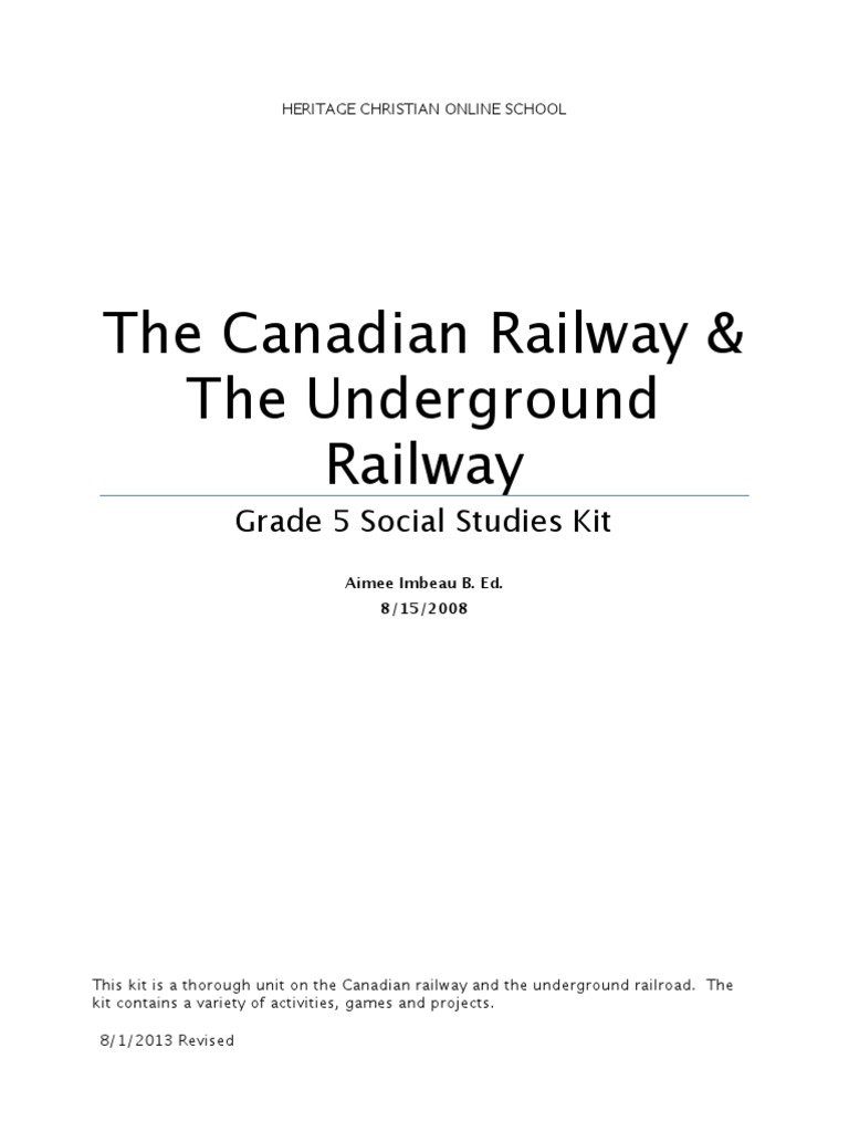 Canadian Railway & Underground Railroad | PDF | Underground Railroad ...