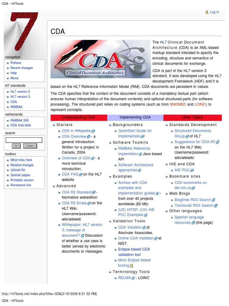 34-CDA - Hl7book | PDF | Wiki | Software Engineering