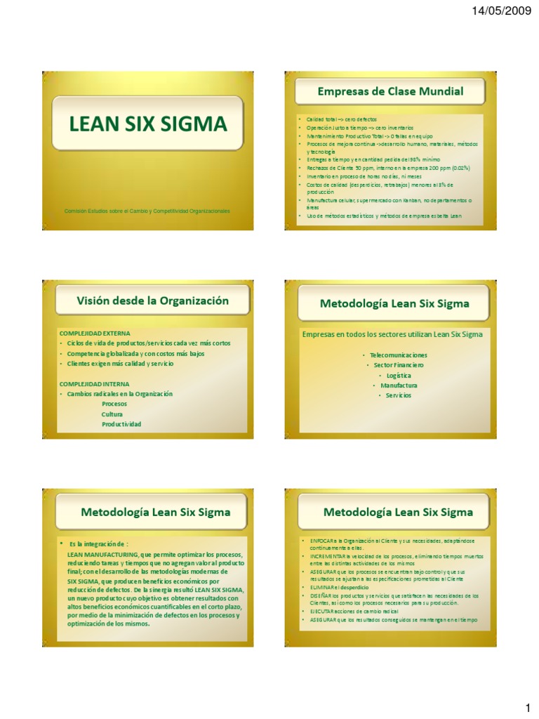 Lean Six Sigma | Descargar gratis PDF | Six Sigma | Gestión de Procesos ...