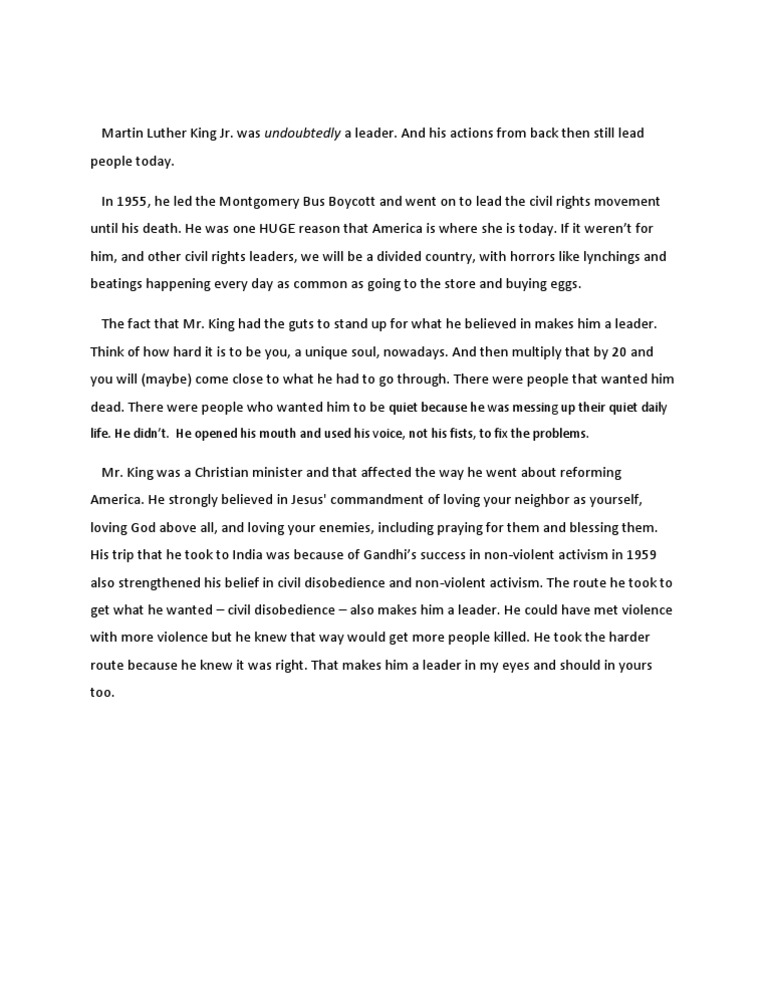 Martin Luther King Jr.'s Leadership Legacy | PDF | Politics