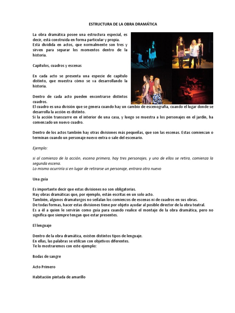 Estructura de La Obra Dramática | PDF | Teatro | Artes (general)