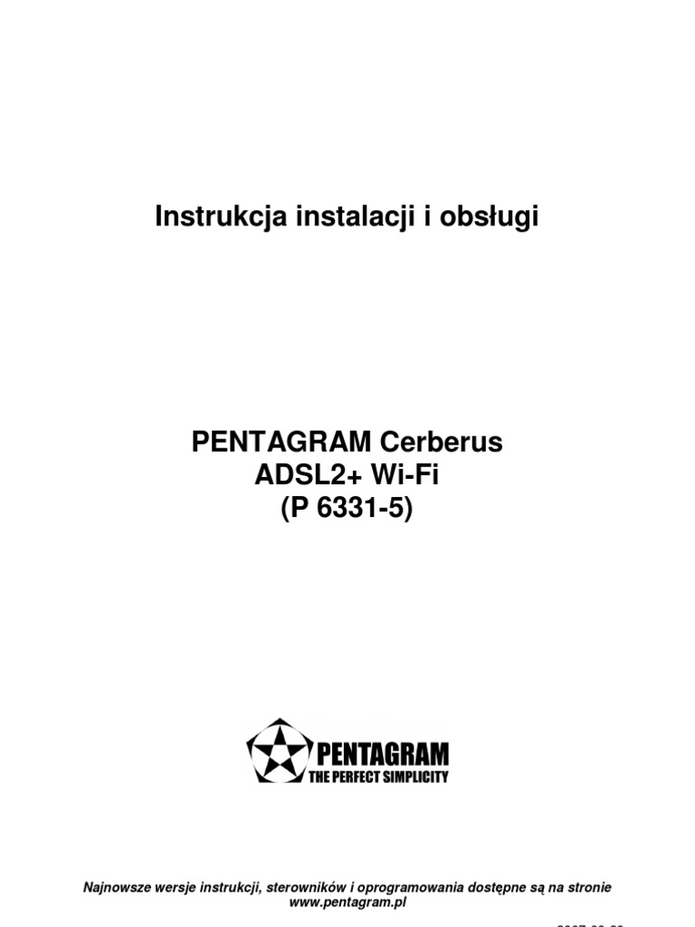 PENTAGRAM Cerberus ADSL2 Wi-Fi (P6331-5) PL | PDF