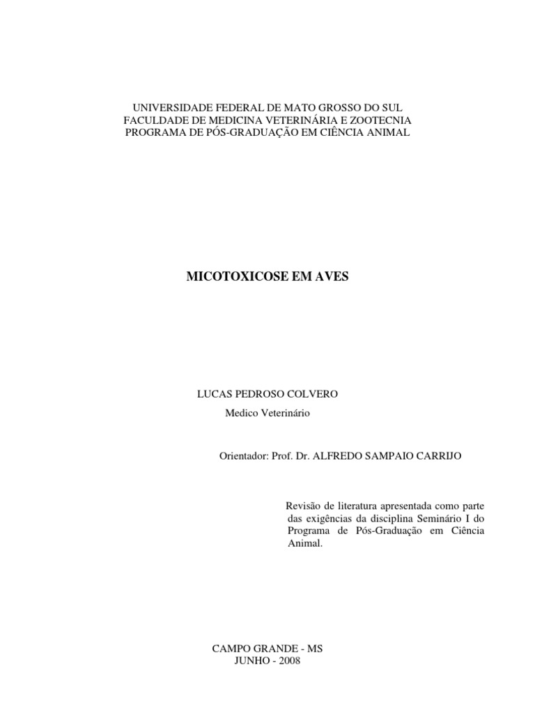 Micotoxicose em Aves | PDF | Fungo | Biologia