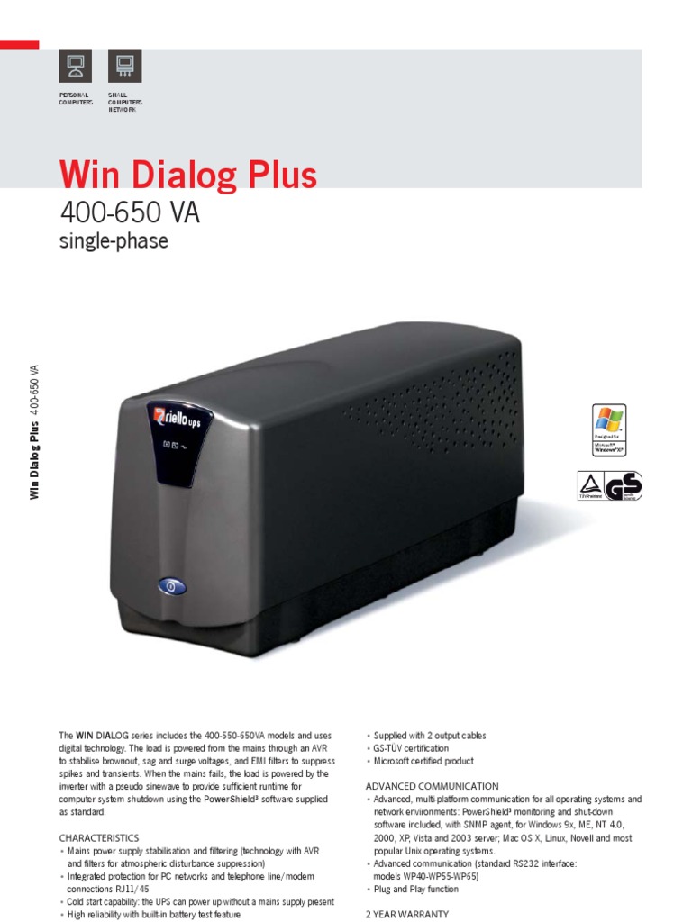 Win Dialog Plus: Single-Phase | PDF | Mains Electricity | Operating System