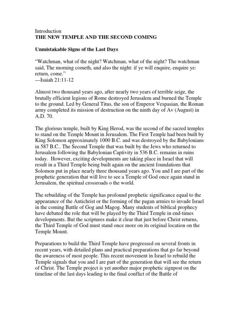 Temple Introduction | PDF | Temple In Jerusalem | Temple Mount