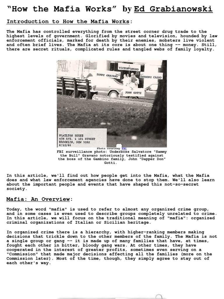 How Mafia Works | PDF | Sicilian Mafia | Crime & Violence