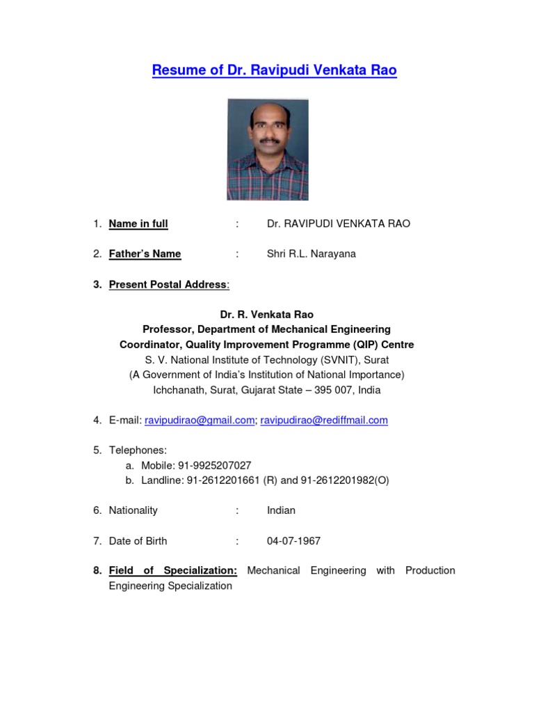 Rao Resume | PDF | Mathematical Optimization | Engineering