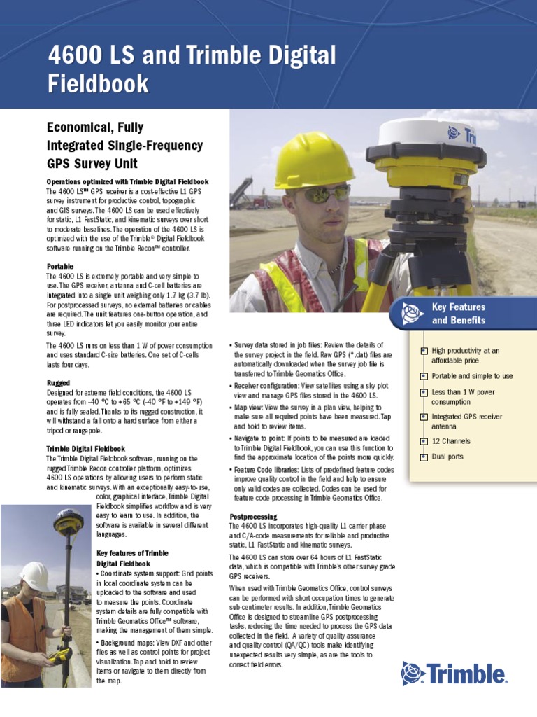 Trimble 4600LS | PDF | Surveying | Global Positioning System