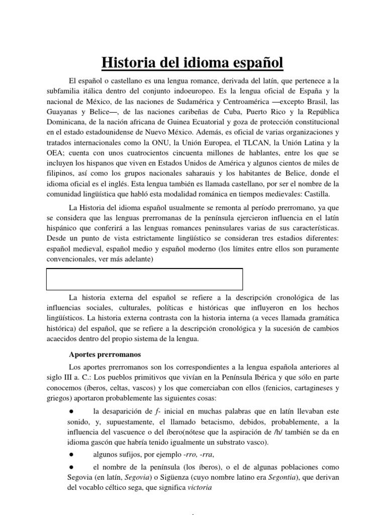Historia del idioma español | Lengua española | latín