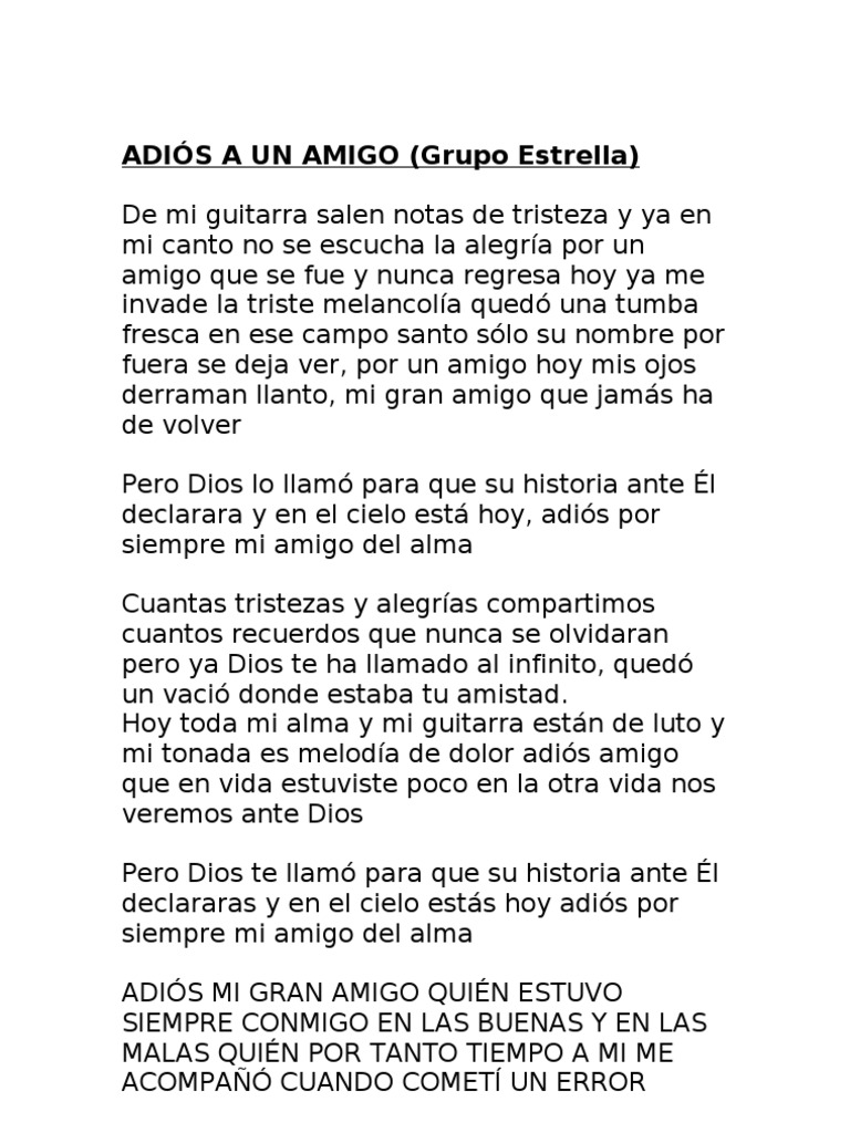 Adiós A Un Amigo | PDF