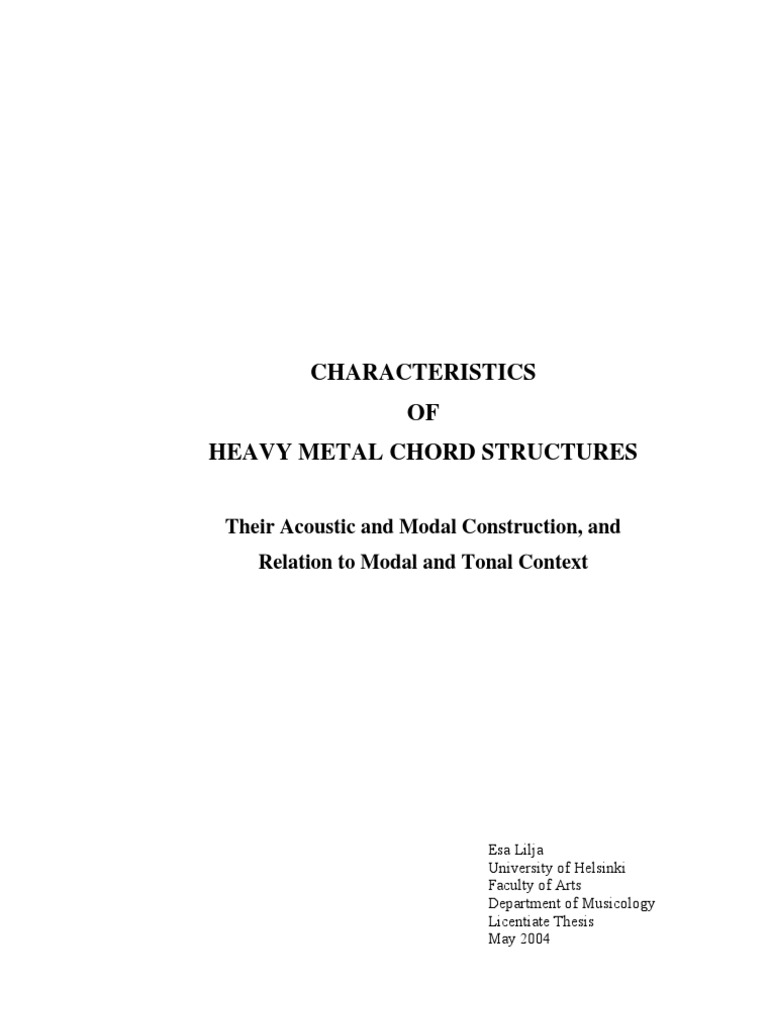 Characteristics of Heavy Metal Chords Structure | PDF | Heavy Metal ...