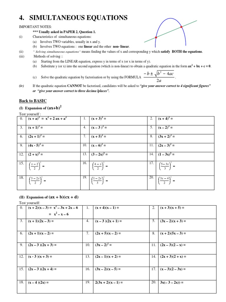 Modul 4 Simultaneous Equations | PDF | Mathematical Analysis | Equations