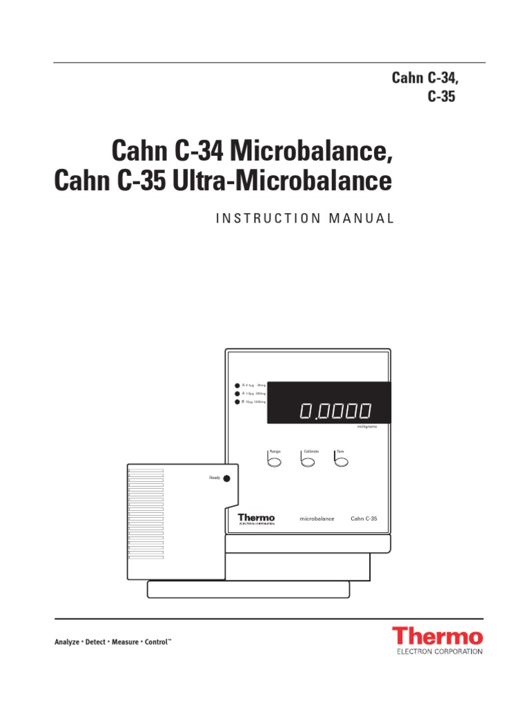 Cahn C-35 Microbalance Manual | PDF | Weighing Scale | Kilogram