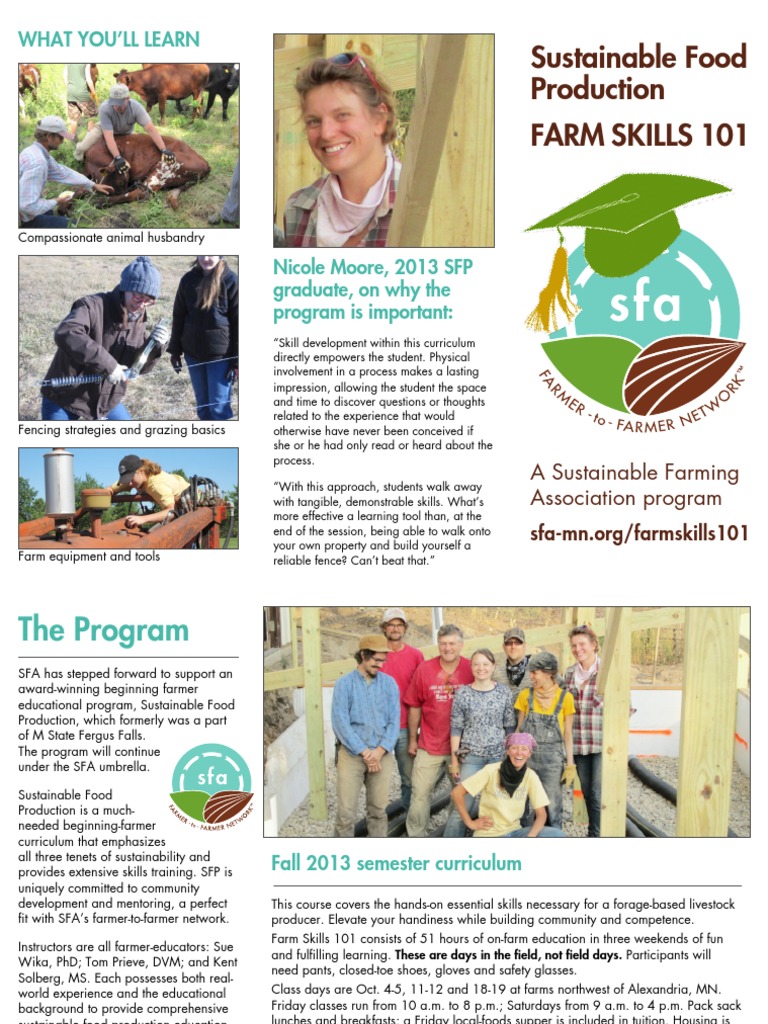 Farm Skills 101 Fall 2013 Brochure | PDF