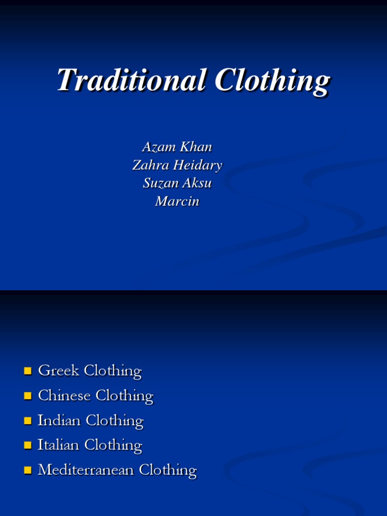 Traditional Clothing | PDF