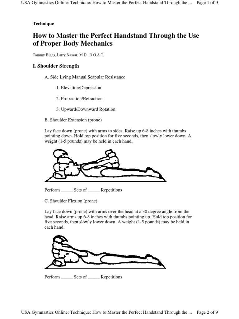 Handstand Usa Gymnastic | Anatomical Terms Of Motion | Gymnastics