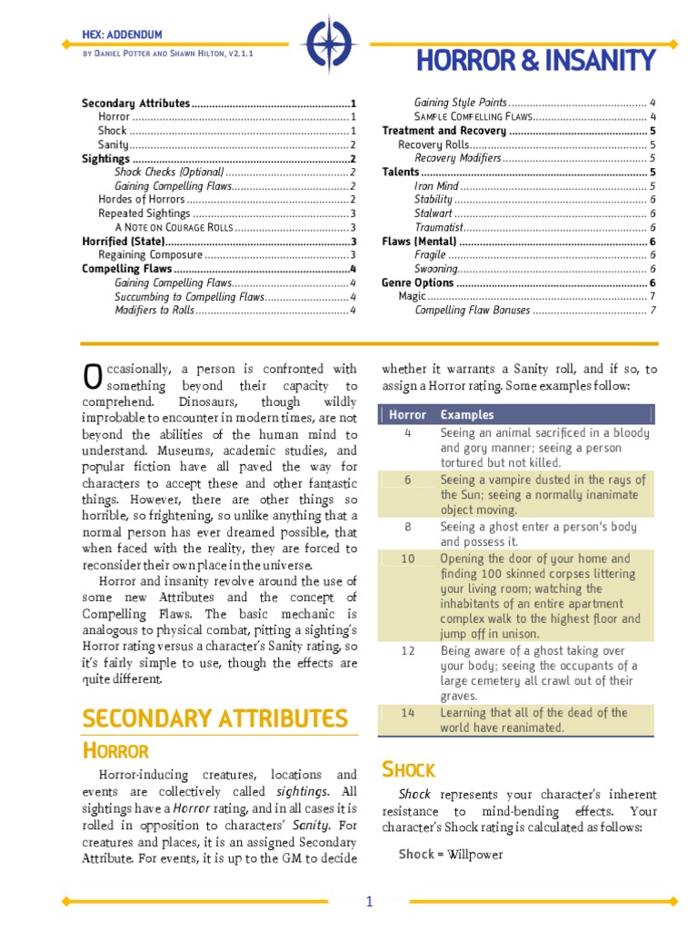 HEX Horror & Insanity 2-1-1 Alt | PDF | Horror Films | Vampires