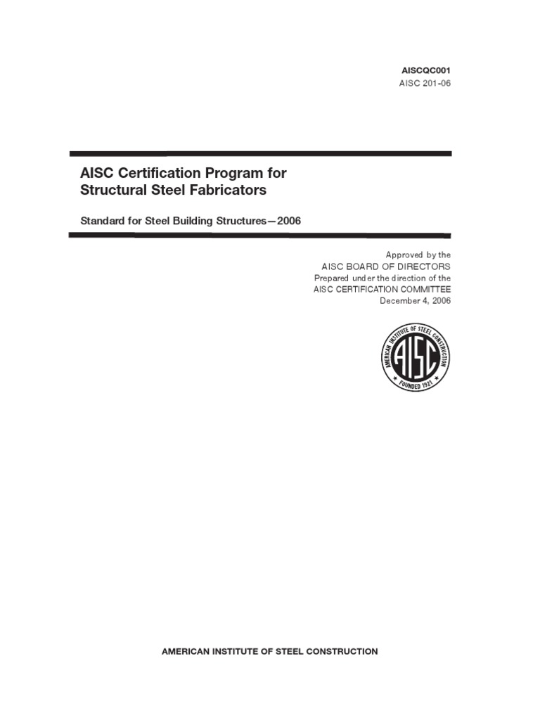 AISC - PEB Certification | PDF | Specification (Technical Standard ...