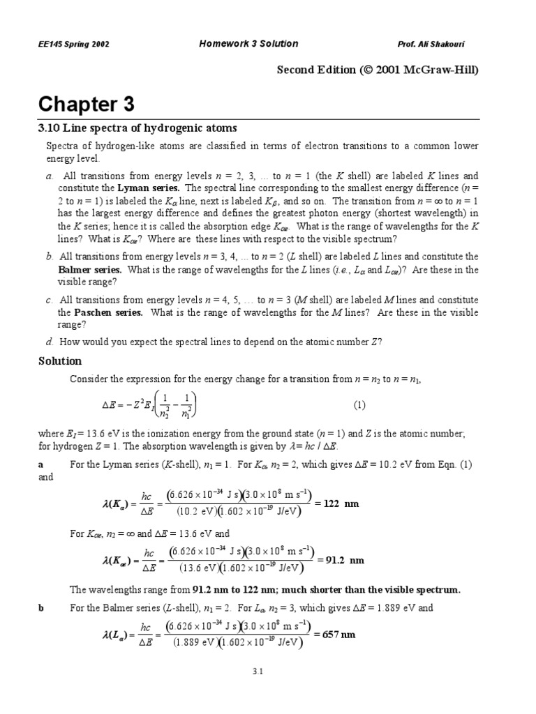 EE145 HMWK 3 Sol | PDF | Atomic Orbital | Chemical Bond