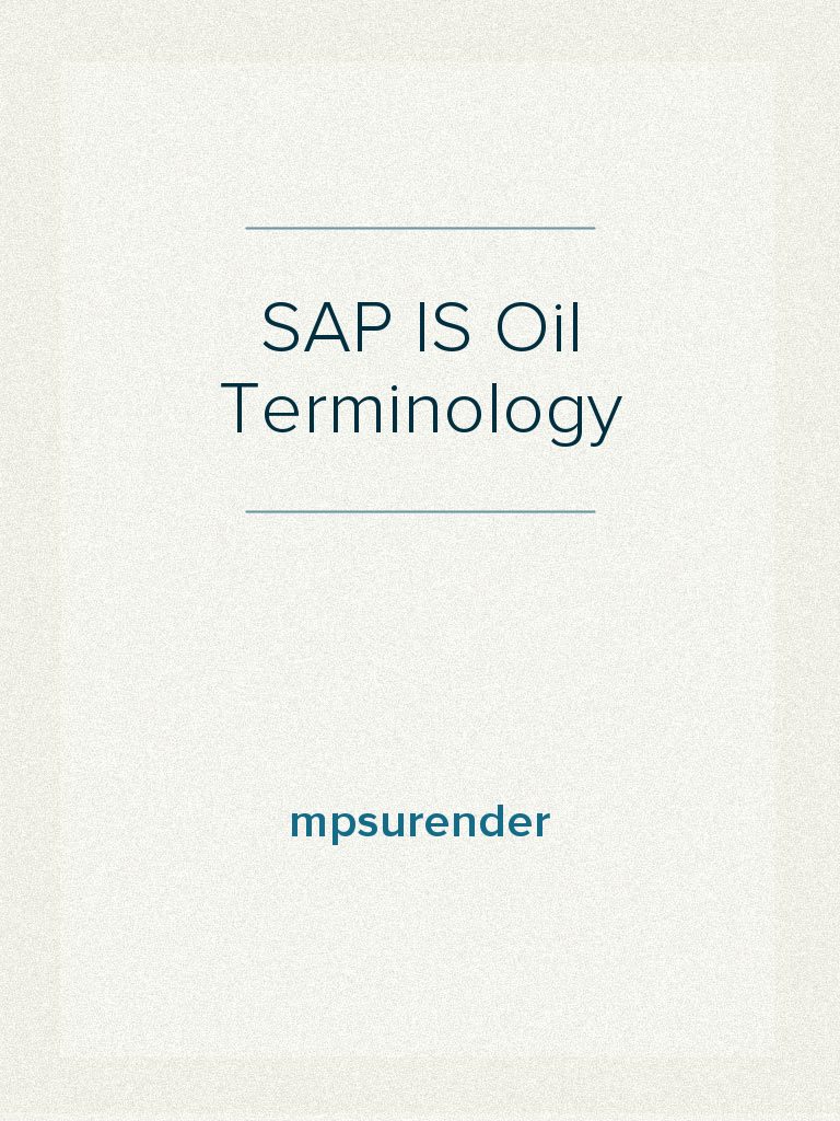 SAP IS Oil Terminology | PDF | Transport | Density