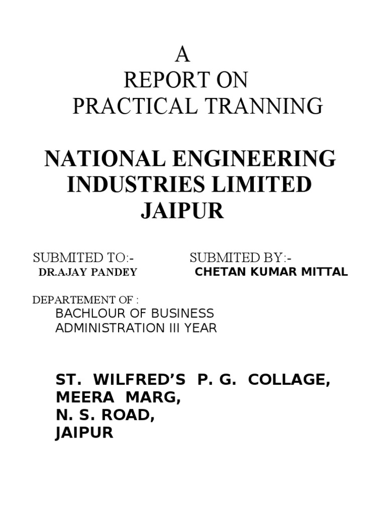 Project Report On NBC | PDF | Bearing (Mechanical) | Forging