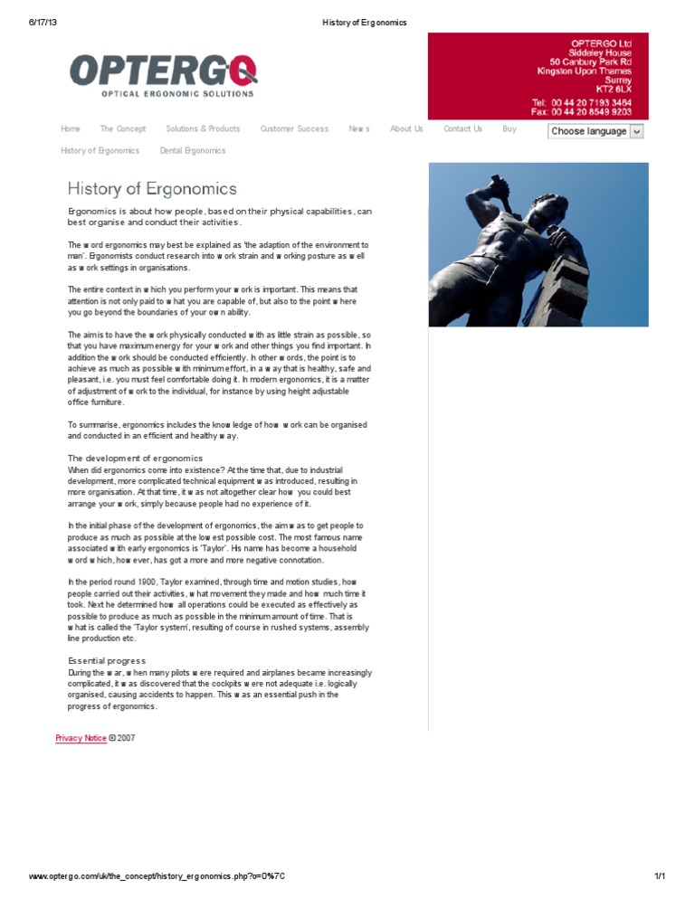 History of Ergonomics | PDF | Human Factors And Ergonomics | Cognition