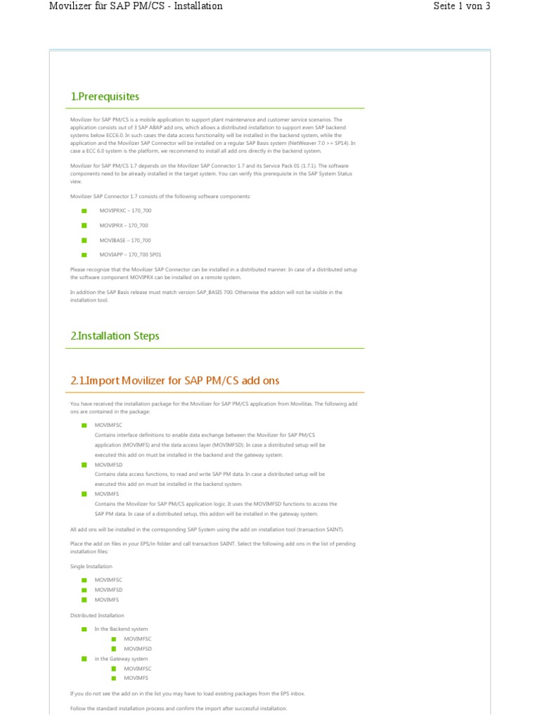 Movilizer for SAP PM/CS Installation Guide | PDF | Sap Se | Application ...