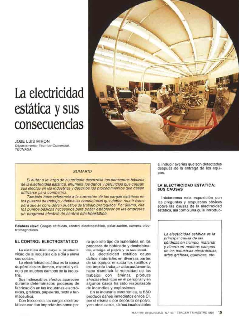Electricidad Estatica y Consecuencias MAPFRE | PDF | Descarga ...