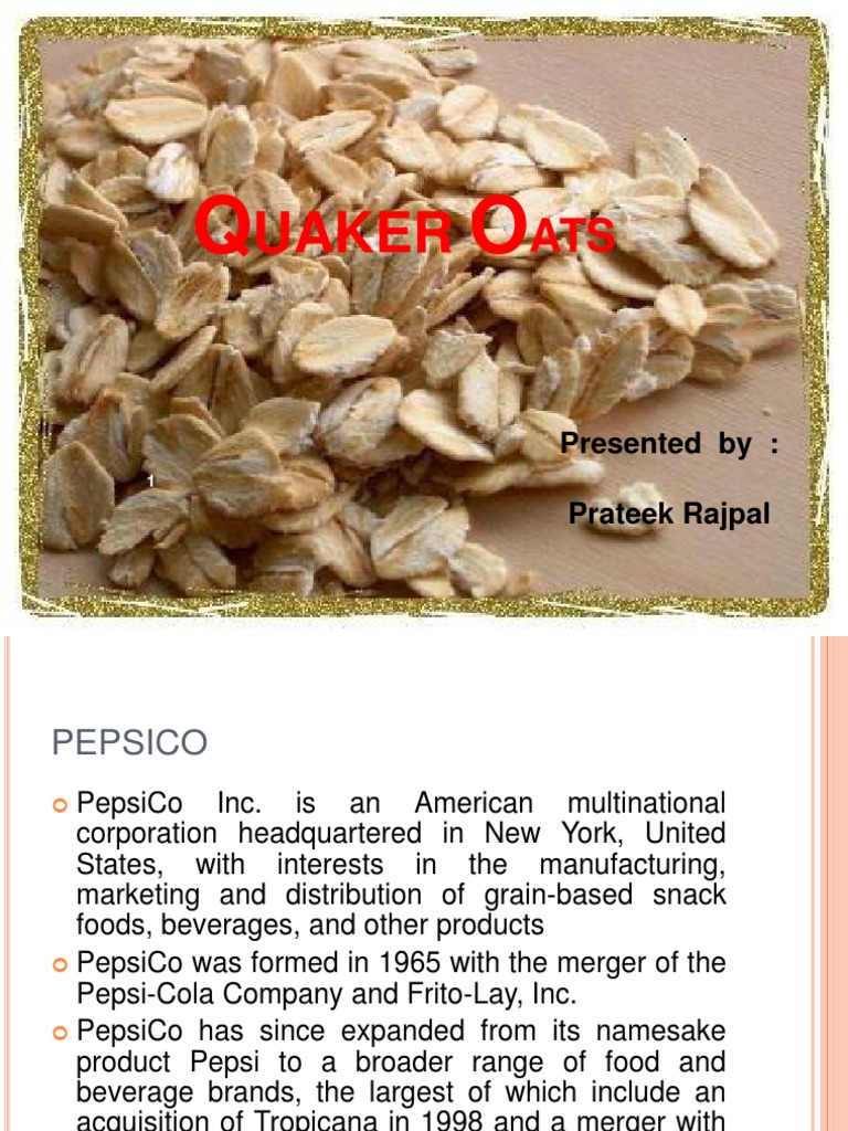 Quaker Oats | PDF | Pepsi Co | Food And Drink